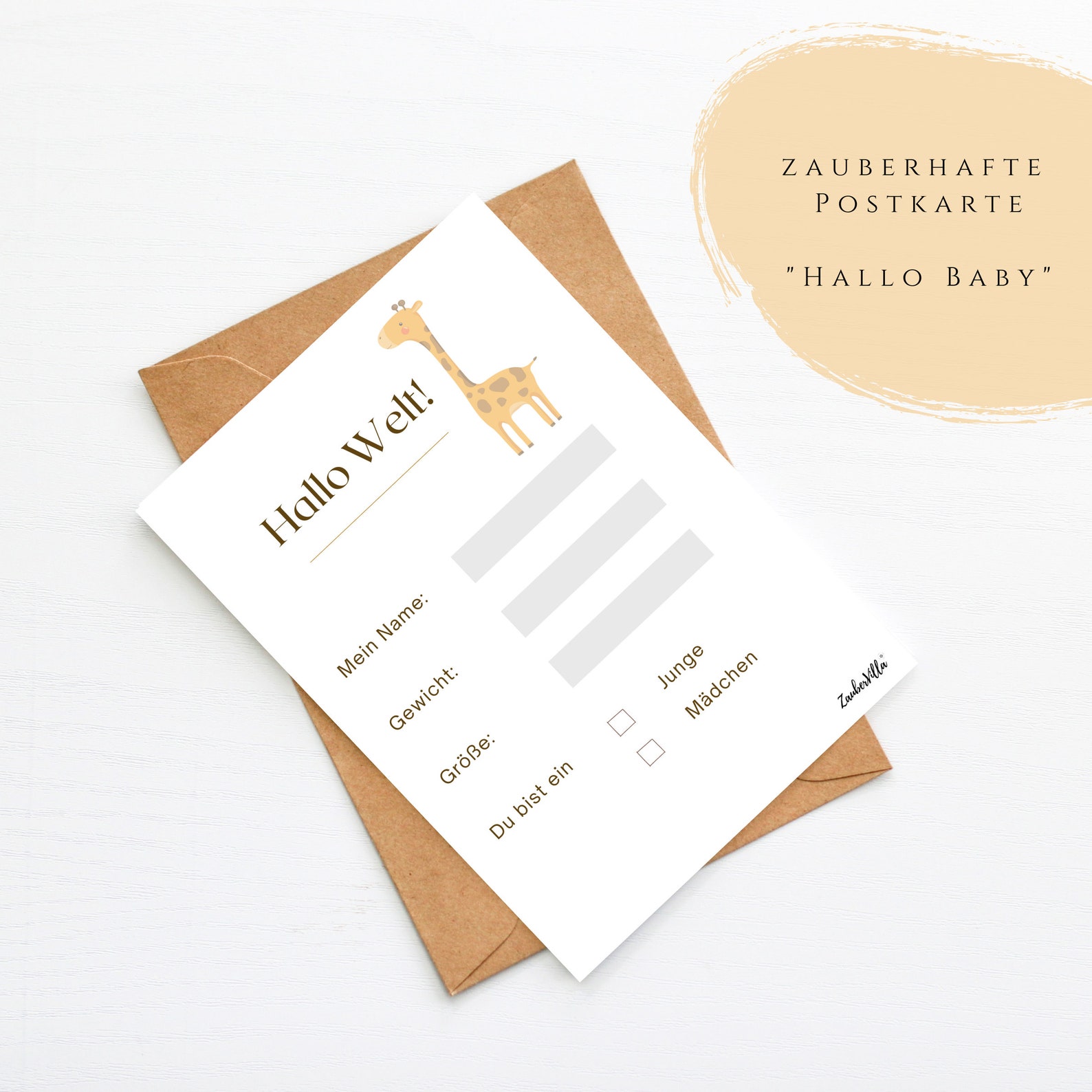 Baby Birth Card Customizable / Birth Card/ Greeting Card / Souvenir ...