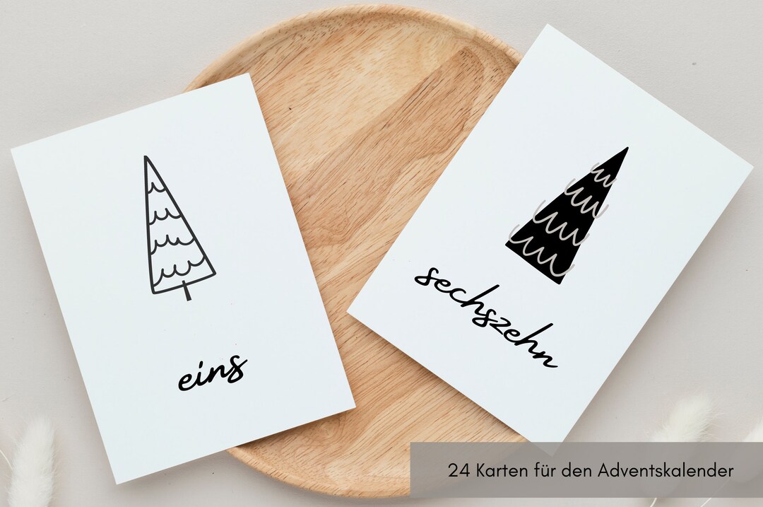 Advent Calendar Numbers 1-24 Cards Christmas Tree / Advent Calendar ...