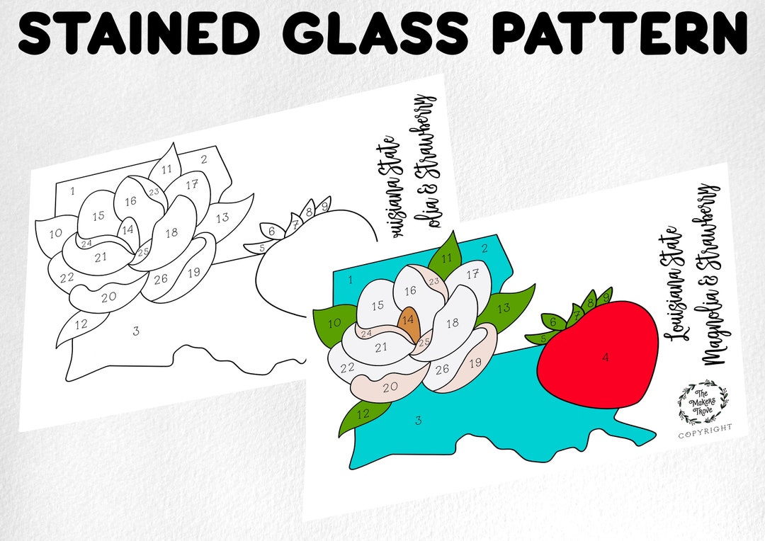 Stained Glass Pattern, Digital Download, Louisiana State Pattern ...