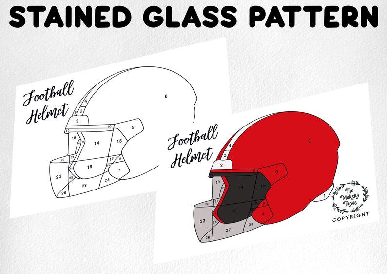 Stained Glass Football Helmet Pattern (digital Download) - Etsy