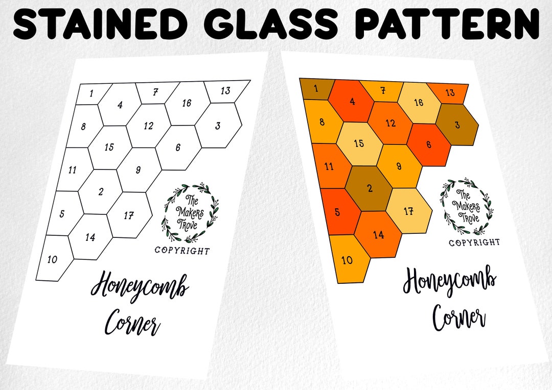 Honeycomb Corner Stained Glass Pattern (digital Download) - Etsy