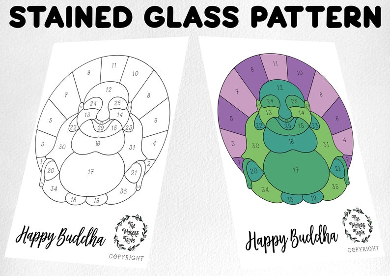 Happy Buddha Stained Glass Pattern (digital Download) - Etsy