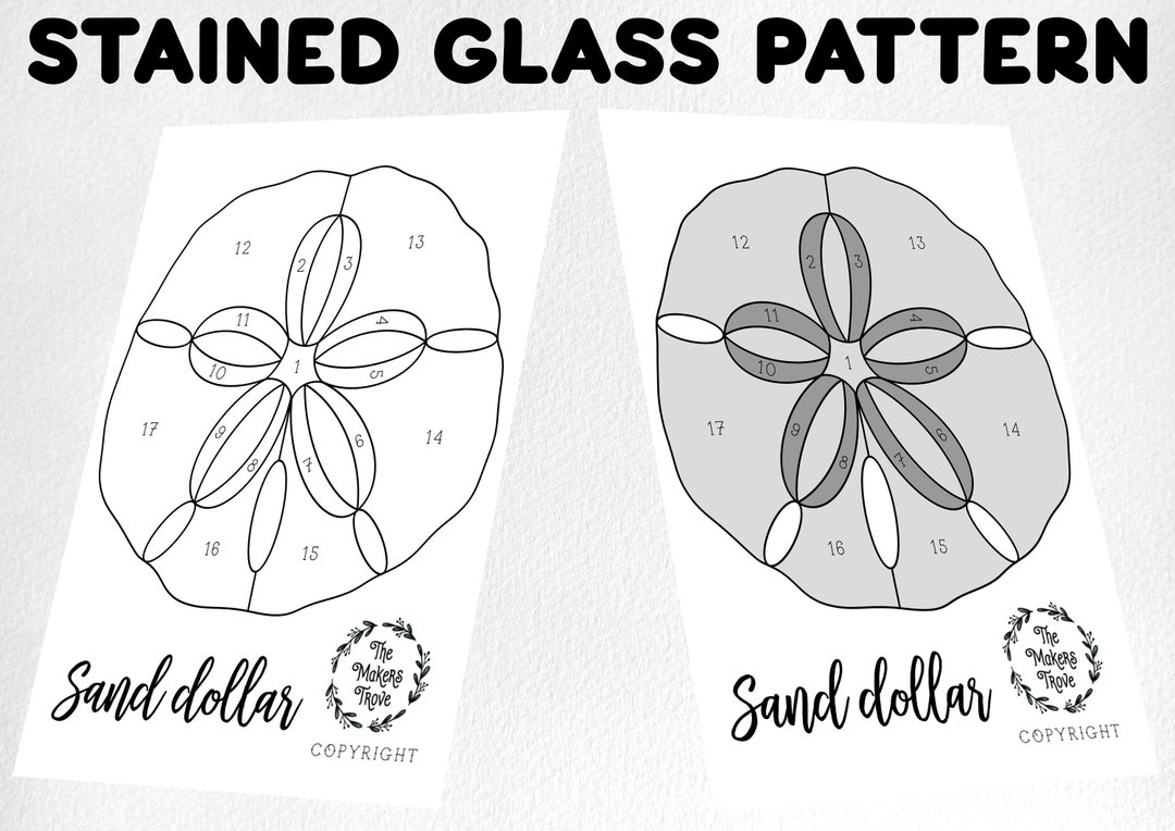 Stained Glass Pattern, Stained Glass Sand Dollar Pattern, Digital ...
