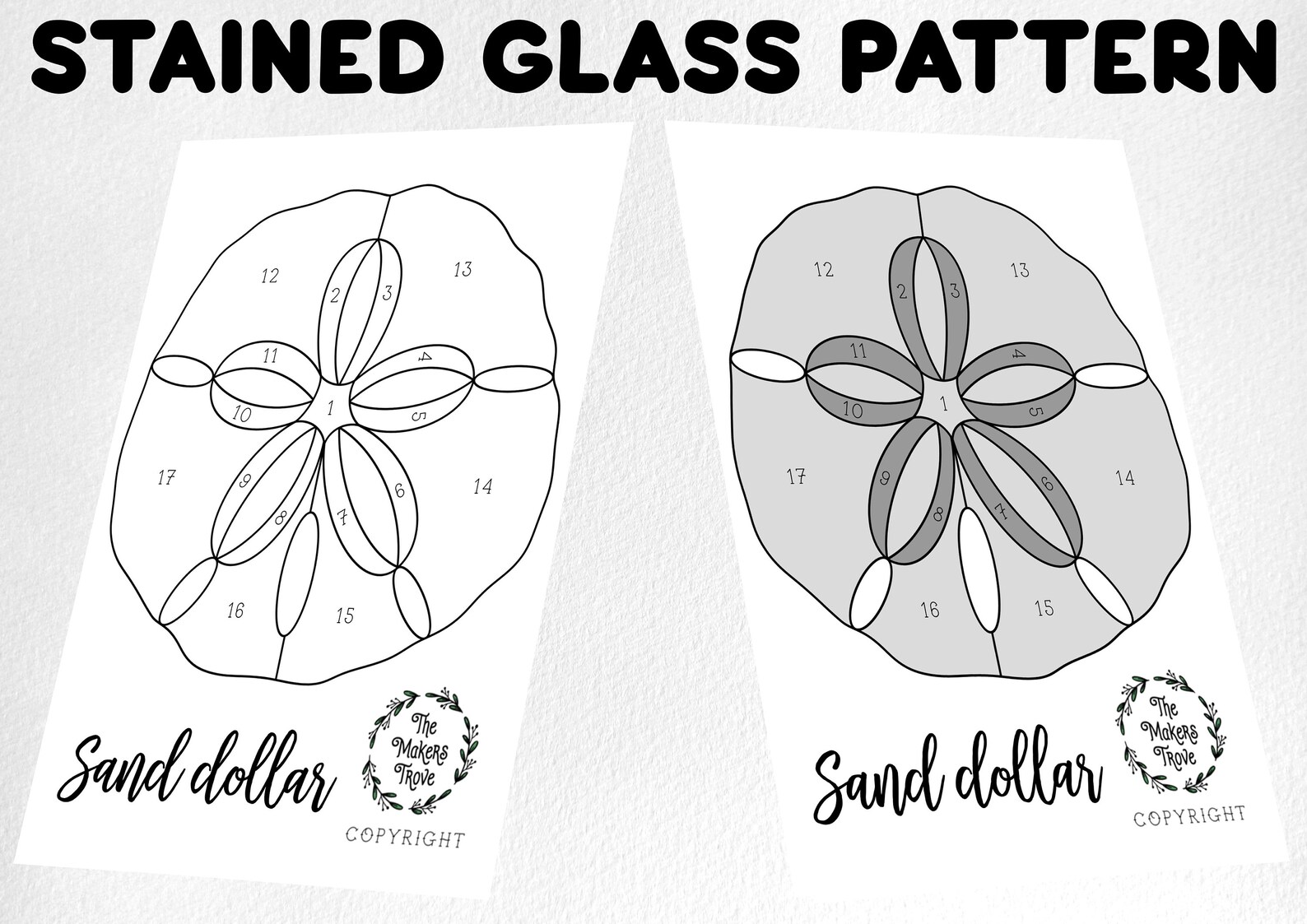 Stained Glass Sand Dollar Pattern, Suncatcher Design (digital Download ...