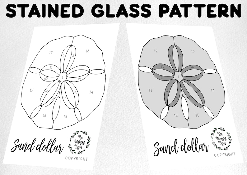 Stained Glass Sand Dollar Pattern, Suncatcher Design (digital Download ...