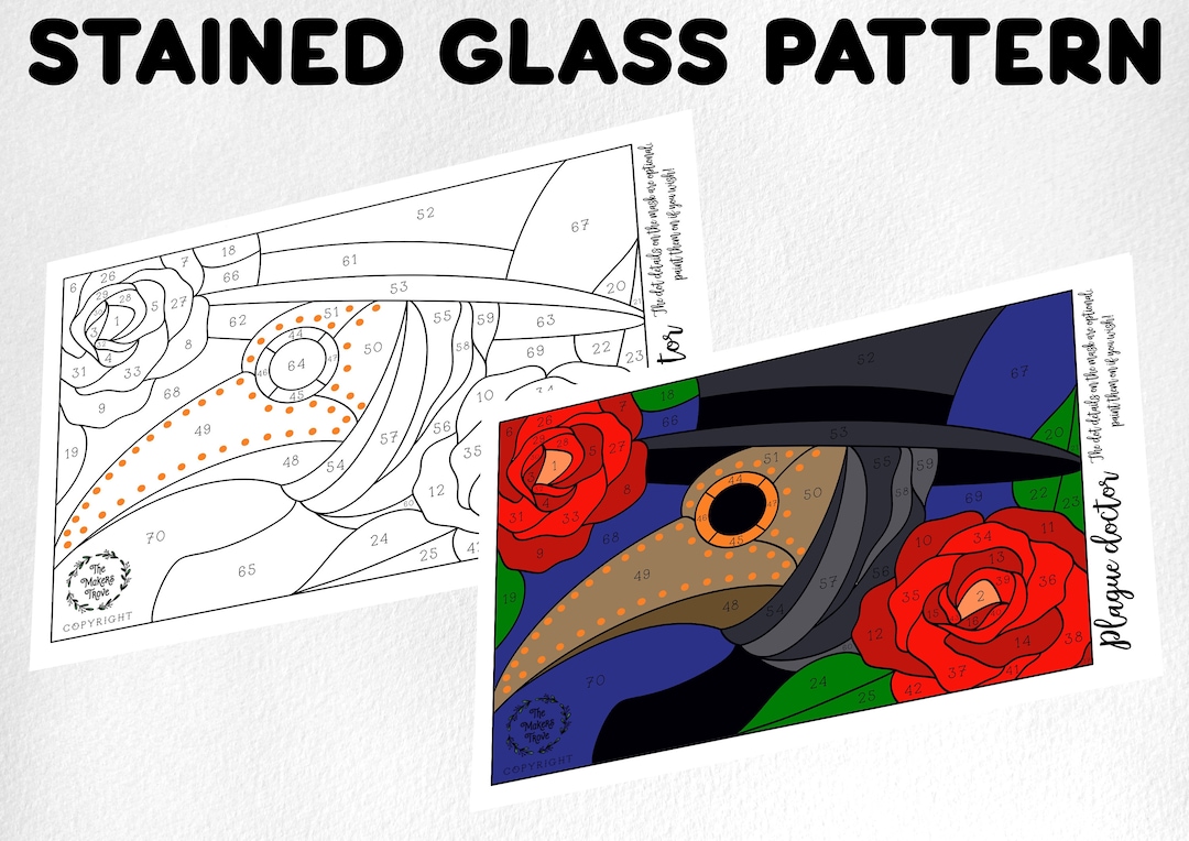 Stained Glass Plague Doctor Pattern, Suncatcher Design (digital ...