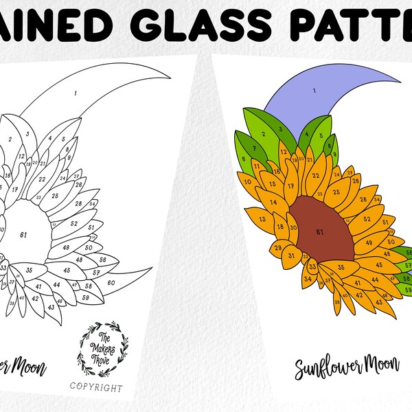Sunflower Stained Glass Pattern - Etsy