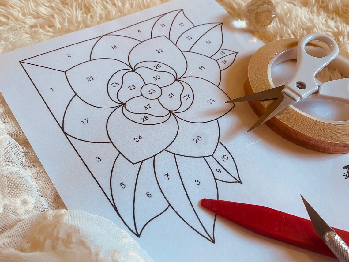 Stained Glass Pattern Digital Download Magnolia Corner - Etsy