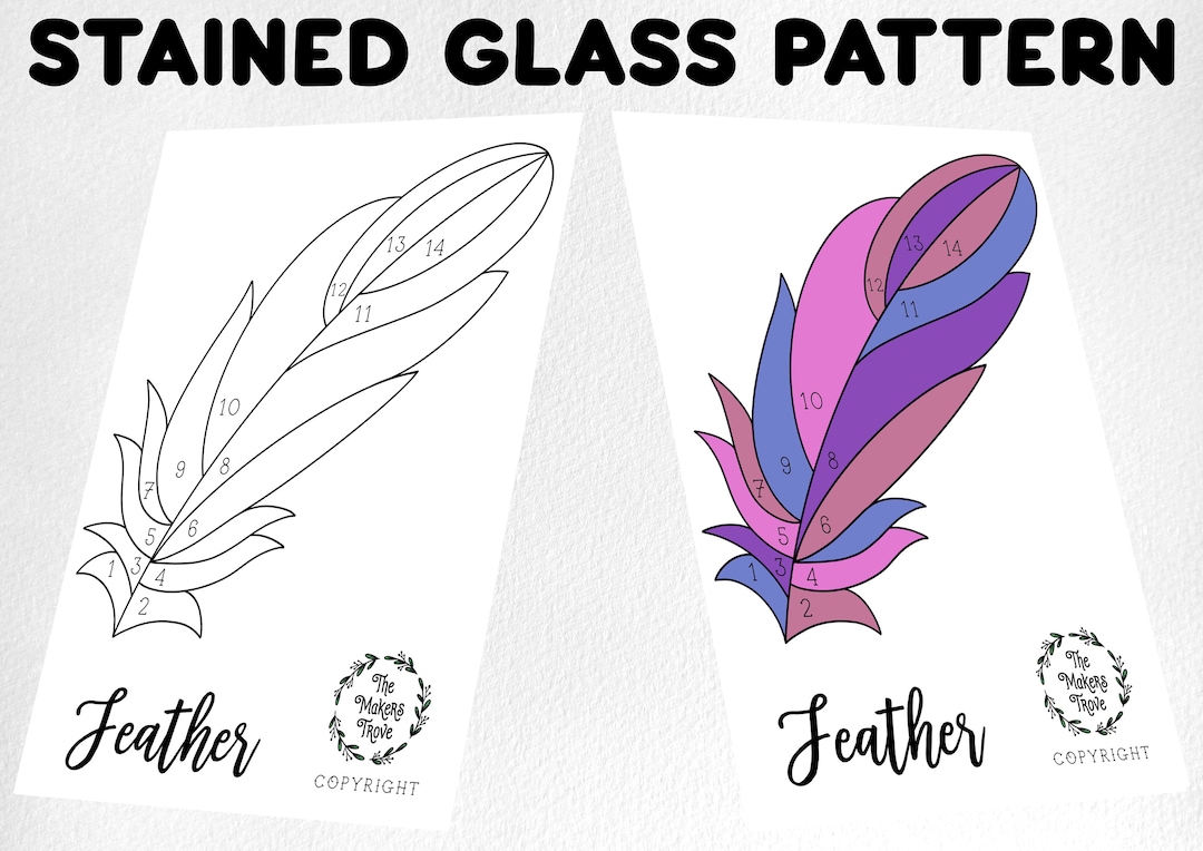 Feather Stained Glass Pattern, DIY Craft (digital Download) - Etsy