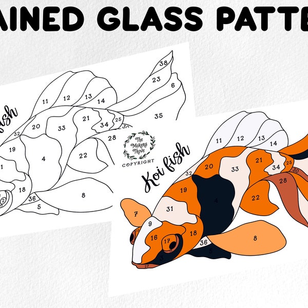 Stained Glass Koi Fish - Etsy