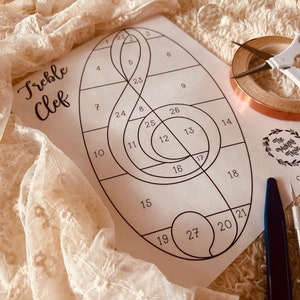 Stained Glass Pattern, Digital Download, Sun Catcher, Treble Clef ...