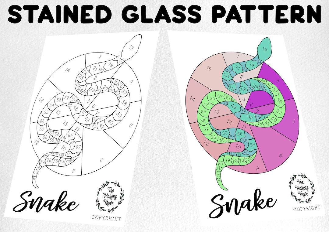 Snake Stained Glass Pattern, Hobby License (digital Download) - Etsy