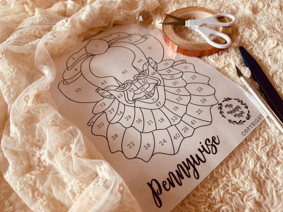 Stained Glass Pattern, Digital Download, Sun Catcher, Pennywise Clown ...