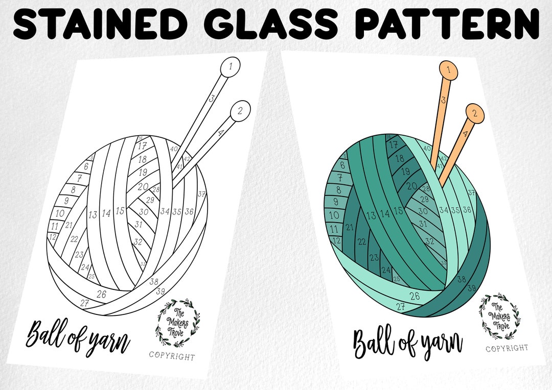 Stained Glass Ball of Yarn Pattern, Wool Suncatcher (digital Download ...