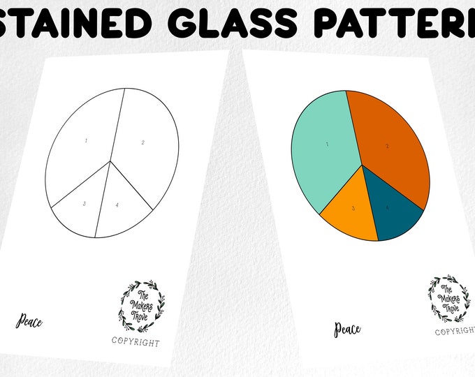 Peace Sign Stained Glass Pattern PDF Digital File - Etsy Canada