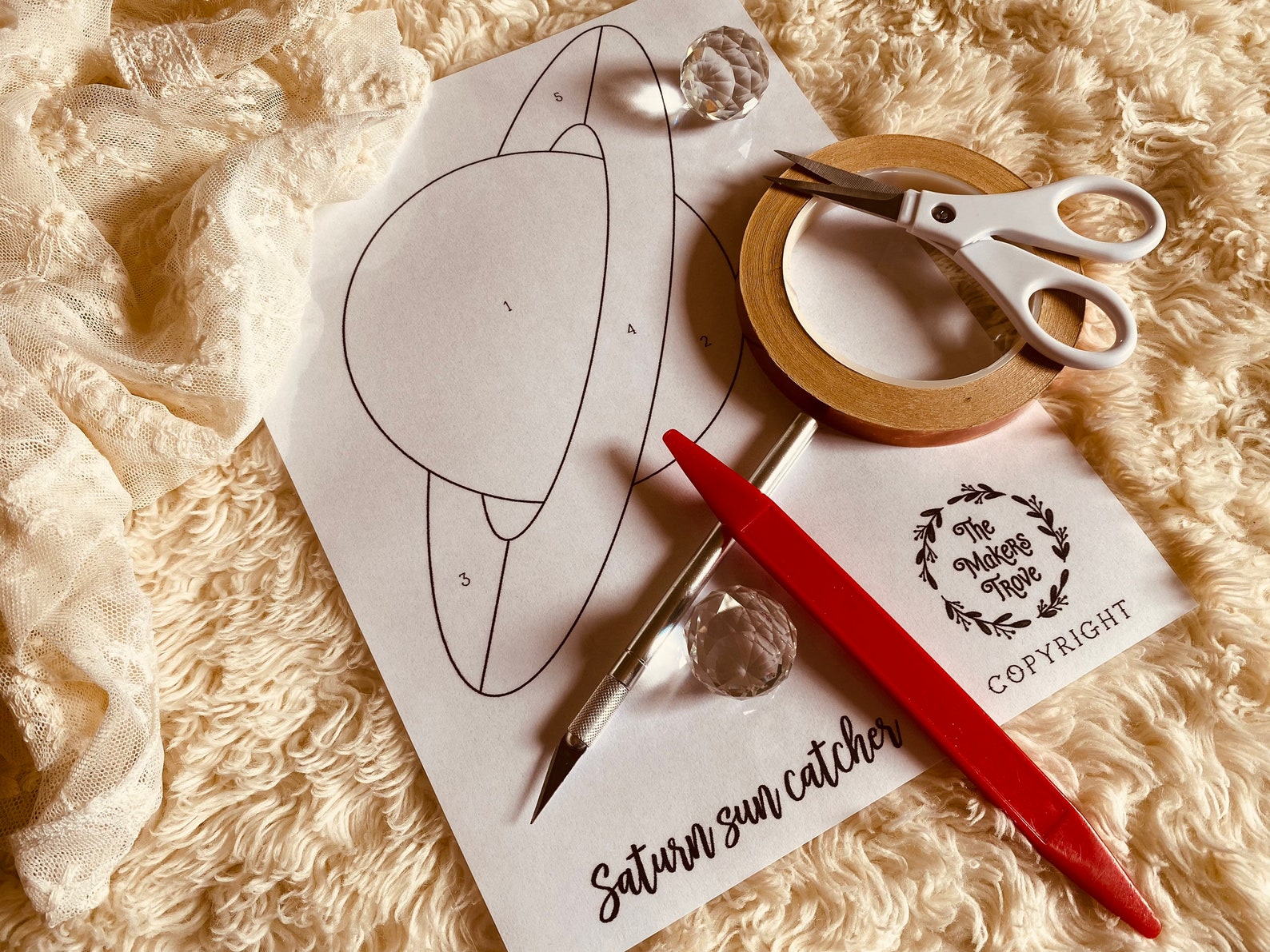 Stained Glass Pattern Digital Download Saturn Stained Glass - Etsy