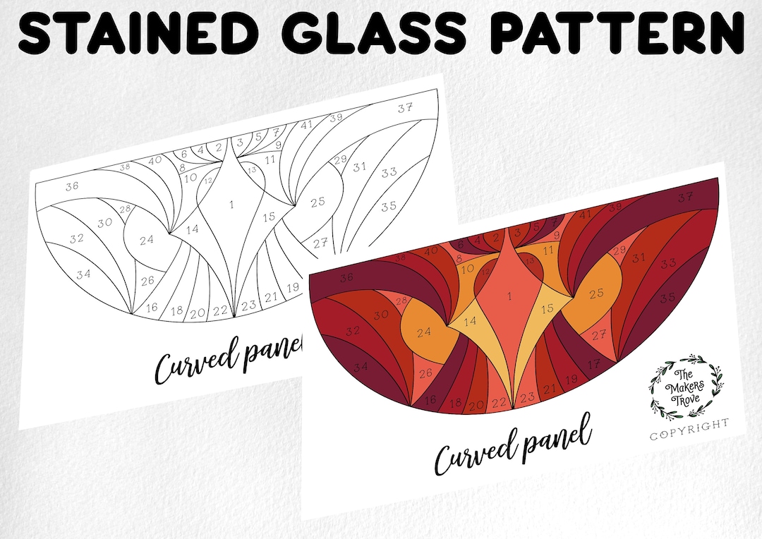 Stained Glass Pattern, Digital Download, Retro Arch Pattern, Stained ...