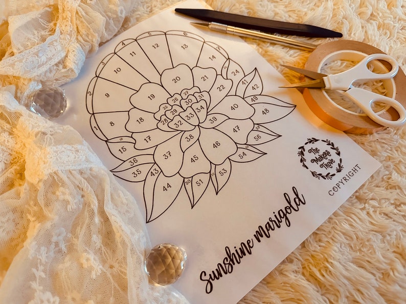 Stained Glass Pattern Digital Download Marigold Sun Catcher - Etsy