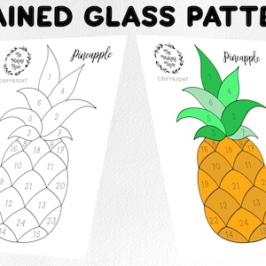 Stained Glass Pattern, Stained Glass Pineapple Pattern, Digital ...