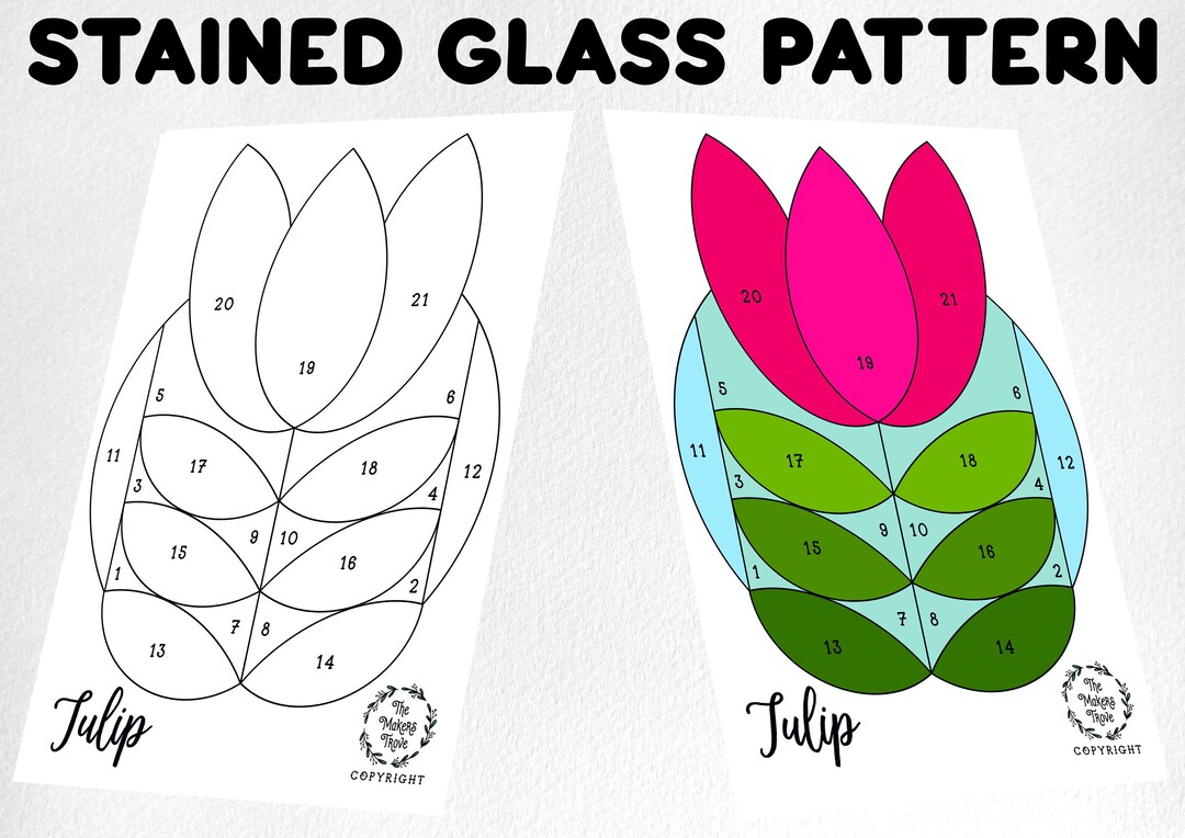 Stained Glass Tulip Pattern, DIY Craft (digital Download) - Etsy