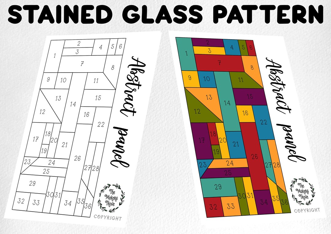 Stained Glass Pattern, Stained Glass Abstract Pattern Pattern, Digital ...