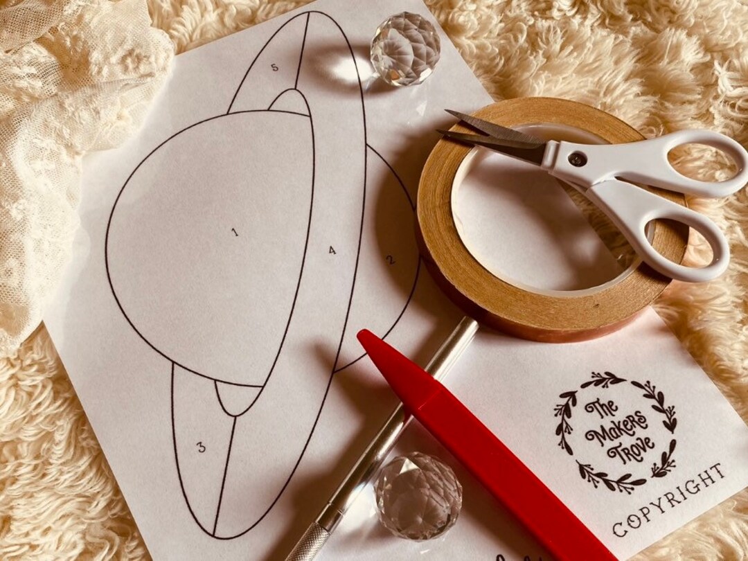 Stained Glass Pattern, Digital Download, Saturn, Stained Glass Artist ...