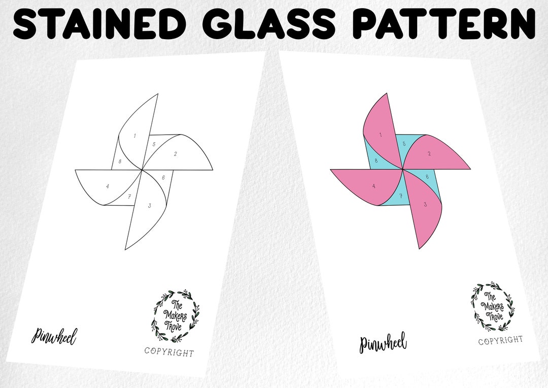 Stained Glass Pattern, Digital Download, Pinwheel Pattern, Stained ...