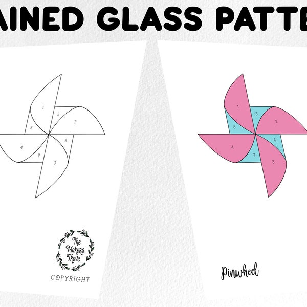Stained Glass Pinwheel Pattern - Etsy