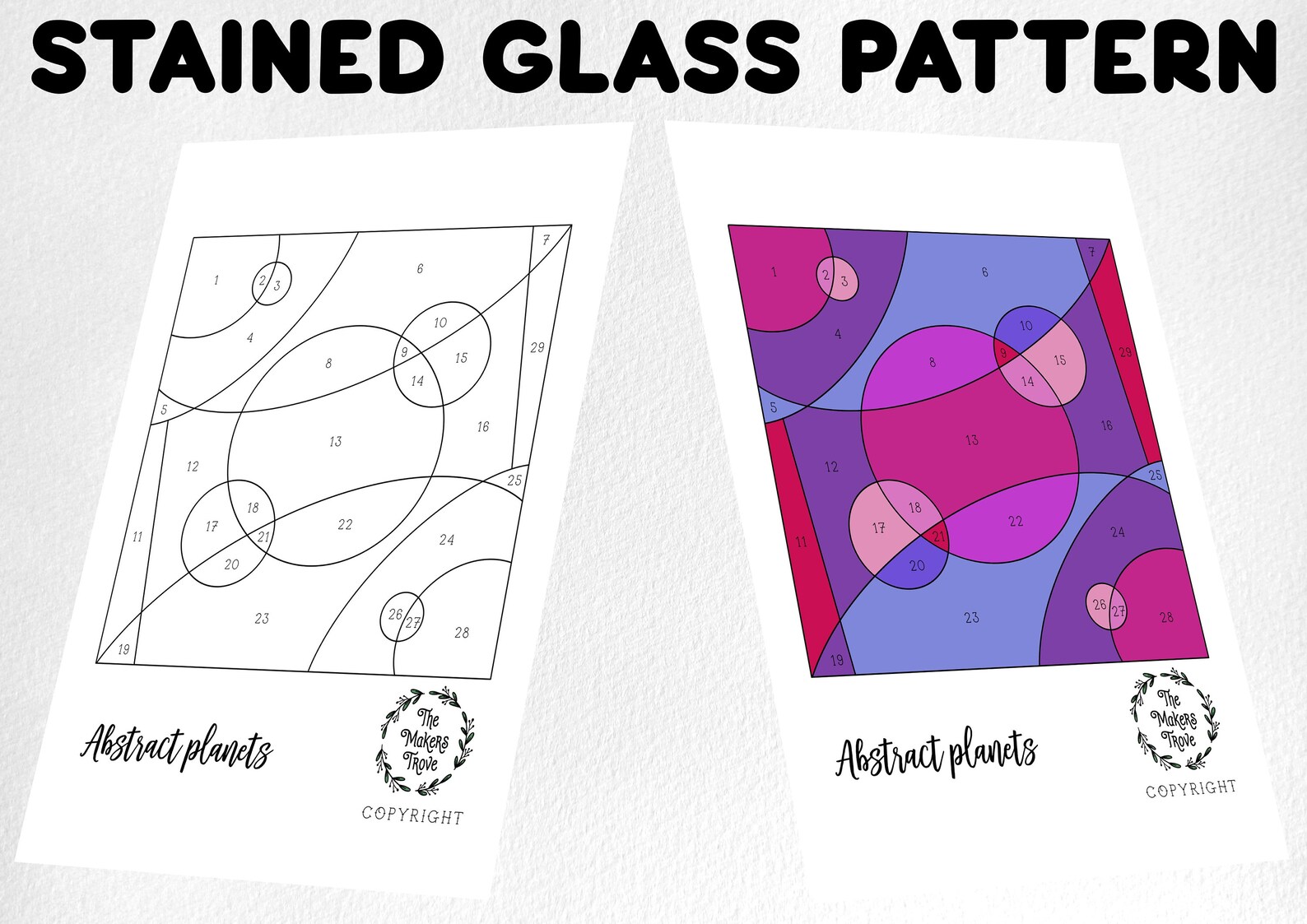 Abstract Planets Stained Glass Pattern (digital Download) - Etsy
