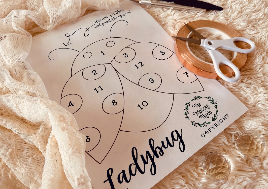 Stained Glass Pattern, Digital Download, Ladybug Pattern, Stained Glass ...