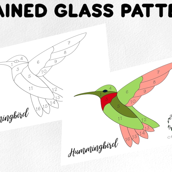 Hummingbird Pattern Stained Glass - Etsy
