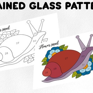 Stained Glass Pattern, Stained Glass Snail Pattern, Digital Download ...