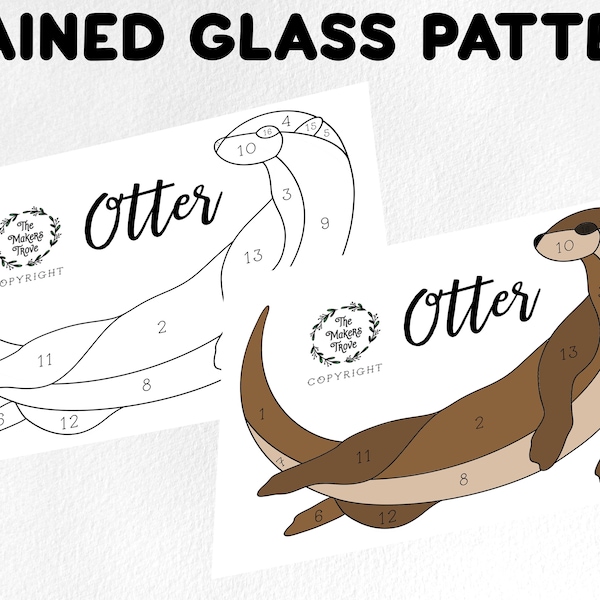 Stained Glass Pattern Otter - Etsy
