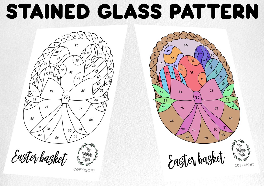 Stained Glass Easter Basket Pattern, Sun Catcher (digital Download) - Etsy