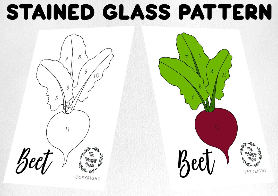 Beet Stained Glass Pattern, Vegetable Suncatcher Design (digital ...