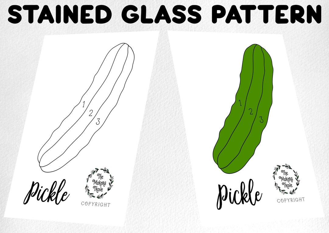 Stained Glass Pattern, Stained Glass Pickle Pattern, Digital Download ...