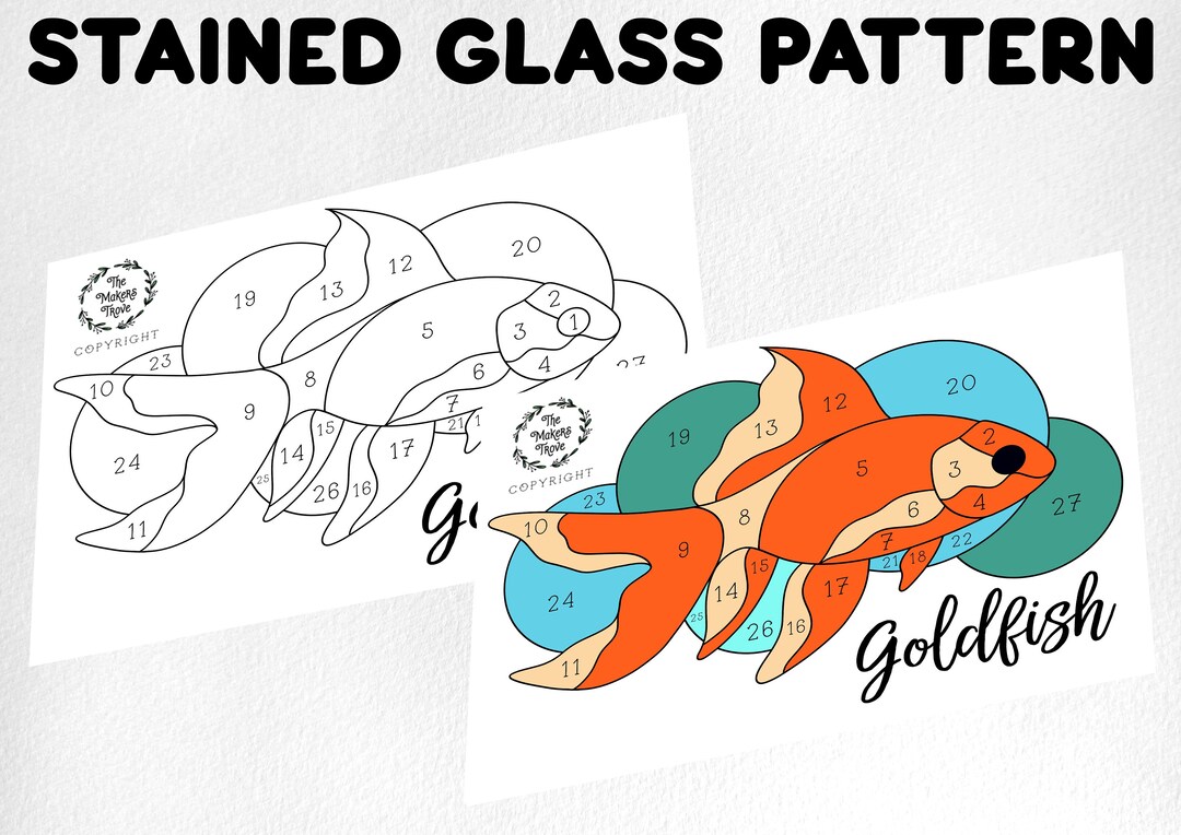 Stained Glass Goldfish Pattern, Sun Catcher (digital Download) - Etsy
