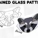 Stained Glass Pattern, Stained Glass Raccoon Pattern, Digital Download ...