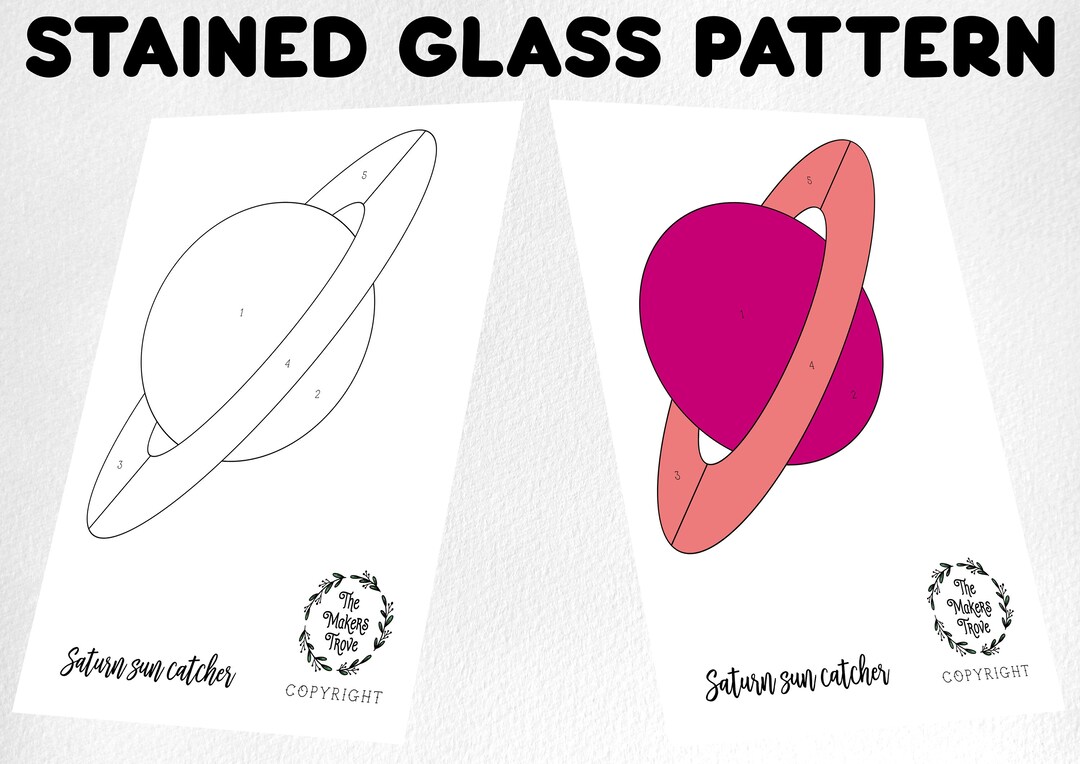 Stained Glass Pattern, Digital Download, Saturn, Stained Glass Artist ...