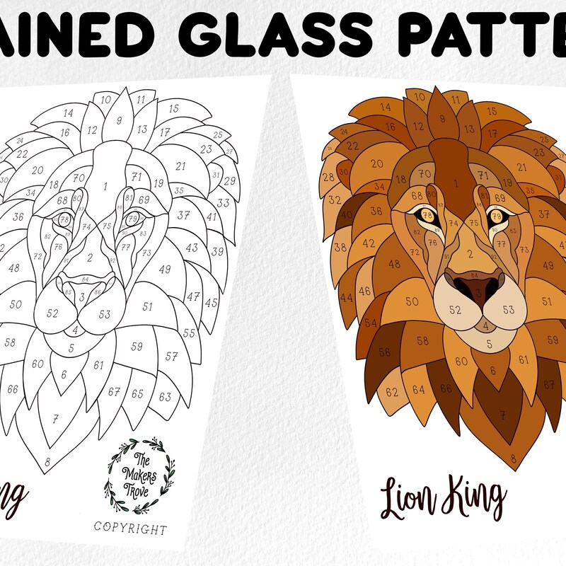 Stained Glass Lion - Etsy