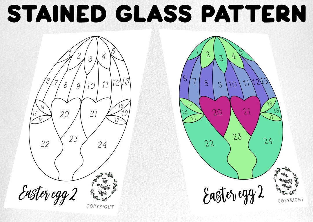 Ornate Easter Egg Stained Glass Pattern (digital Download) - Etsy