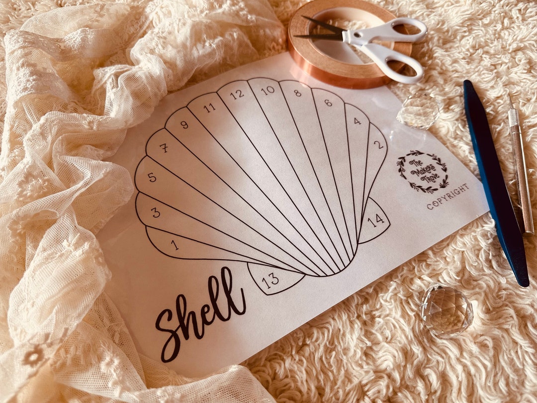 Stained Glass Pattern, Stained Glass Shell Pattern, Digital Download ...