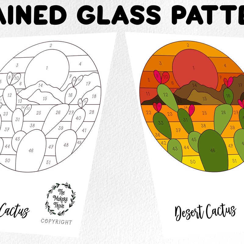 Stained Glass Cactus - Etsy