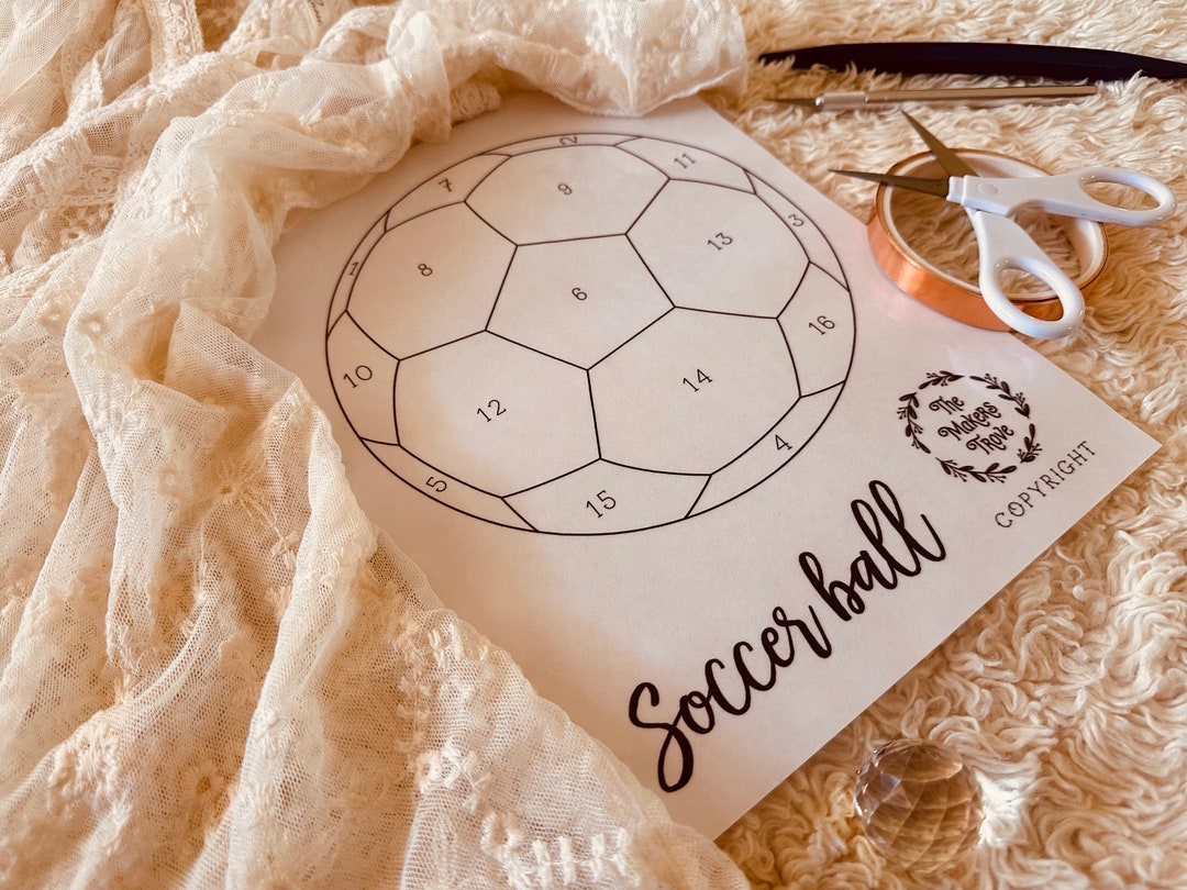 Stained Glass Pattern, Stained Glass Soccer Ball Pattern, Digital ...