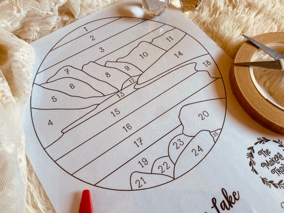 Stained Glass Pattern Digital Download Mountain Lake View - Etsy