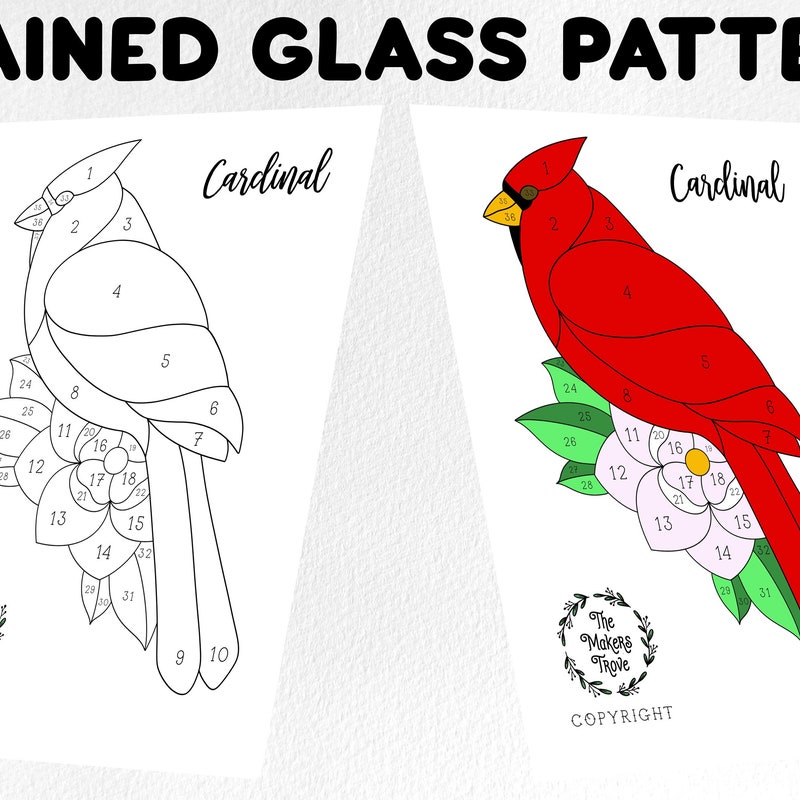 Stained Glass Cardinal Pattern - Etsy