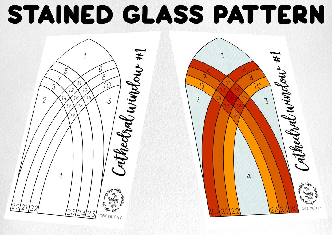 Stained Glass Pattern, Stained Glass Catherdral Window Pattern, Digital ...