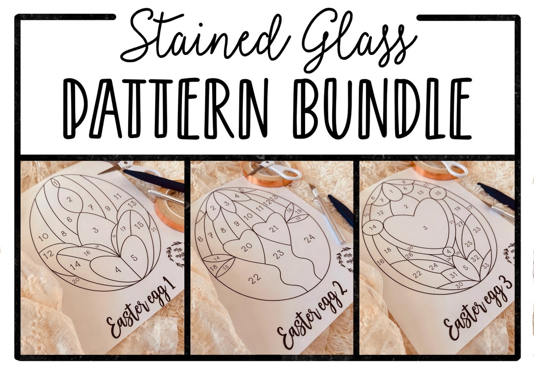Stained Glass Easter Egg Pattern Bundle, Sun Catcher (digital Download ...