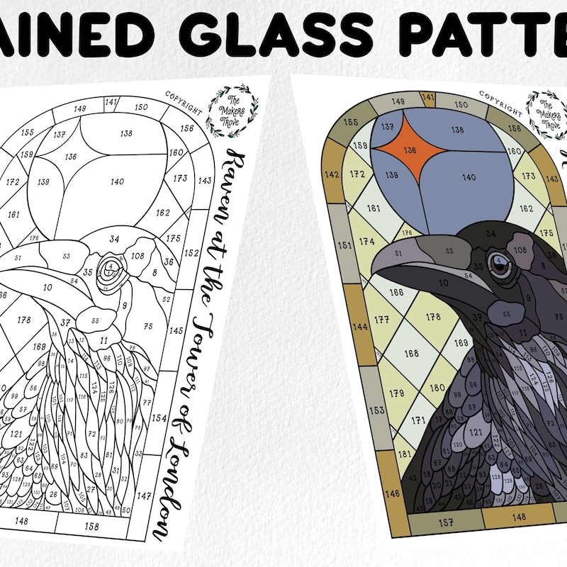 Stained Glass Raven - Etsy