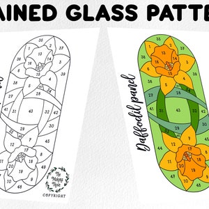 Stained Glass Pattern, Digital Download, Daffodil Flower Pattern ...